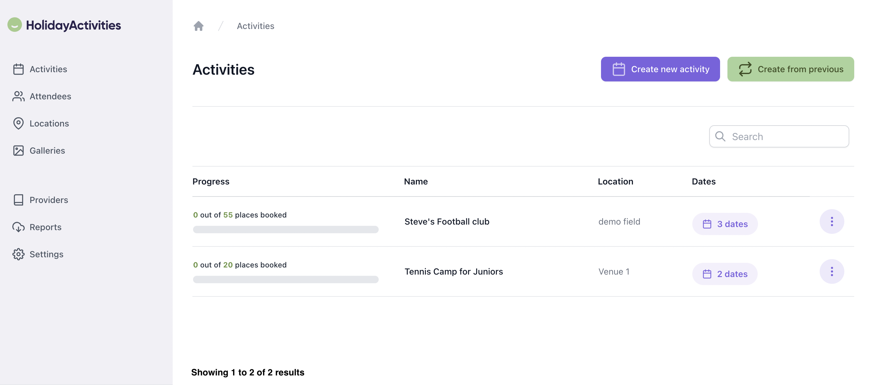 How to create an activity – Holiday Activities