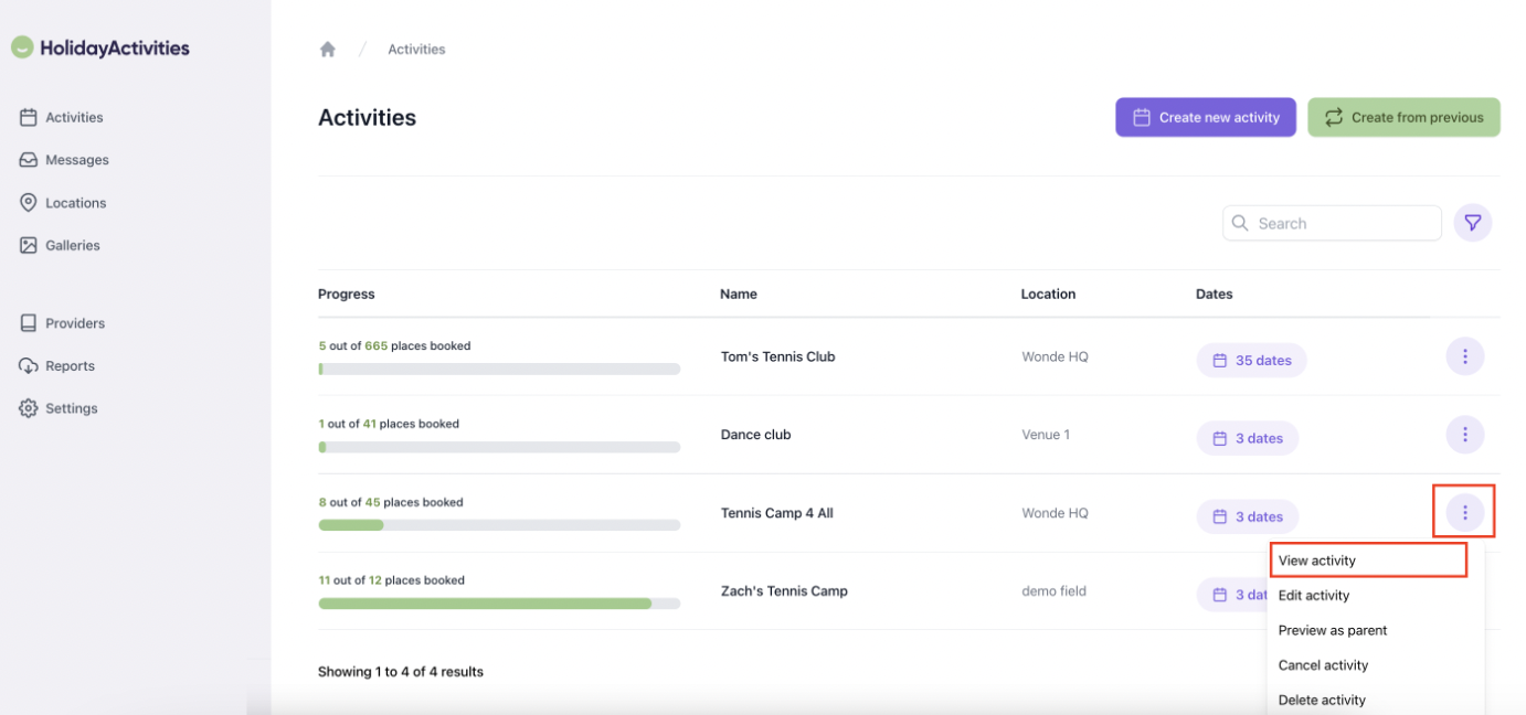 How to action cancellation requests – Holiday Activities