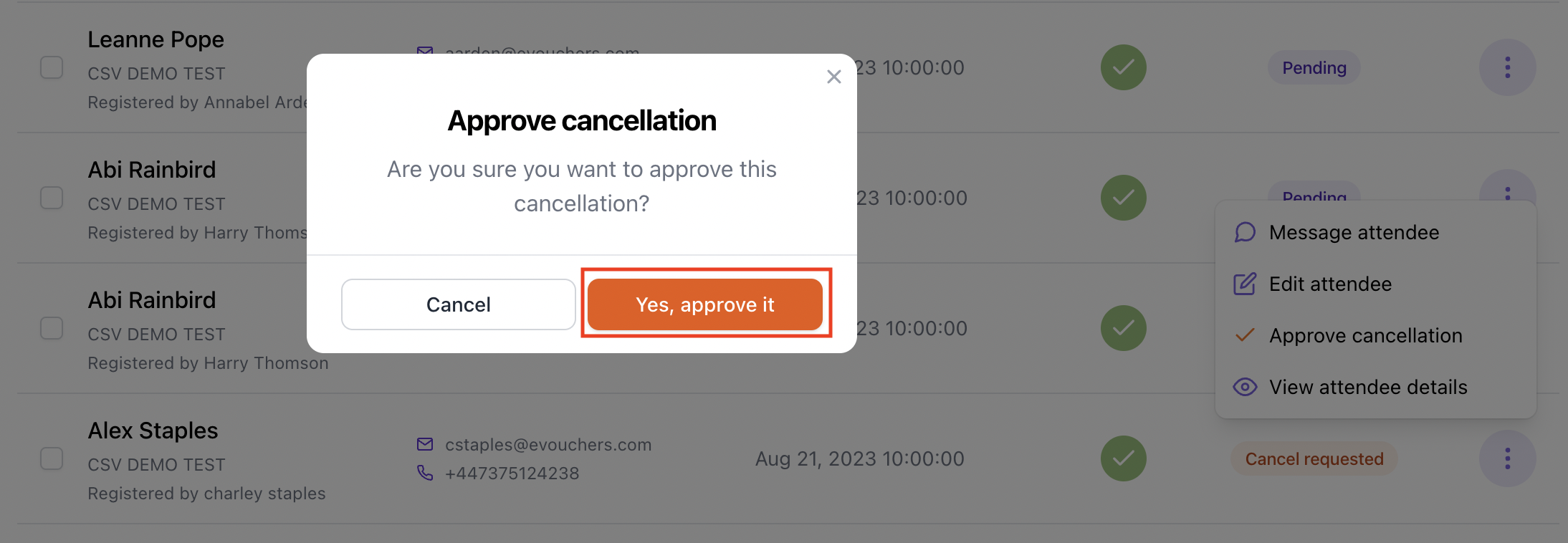 How to action cancellation requests – Holiday Activities