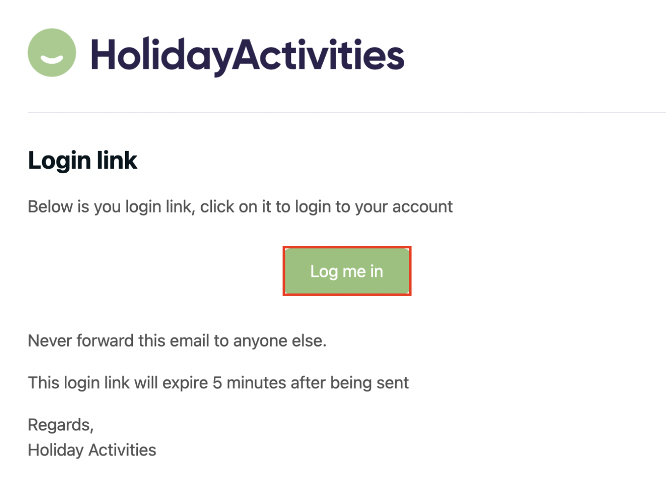How to log in to your account – Holiday Activities